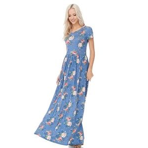 Reborn J | Dresses | Nwt Blue Floral Maxi Dress Reborn J | Poshmark